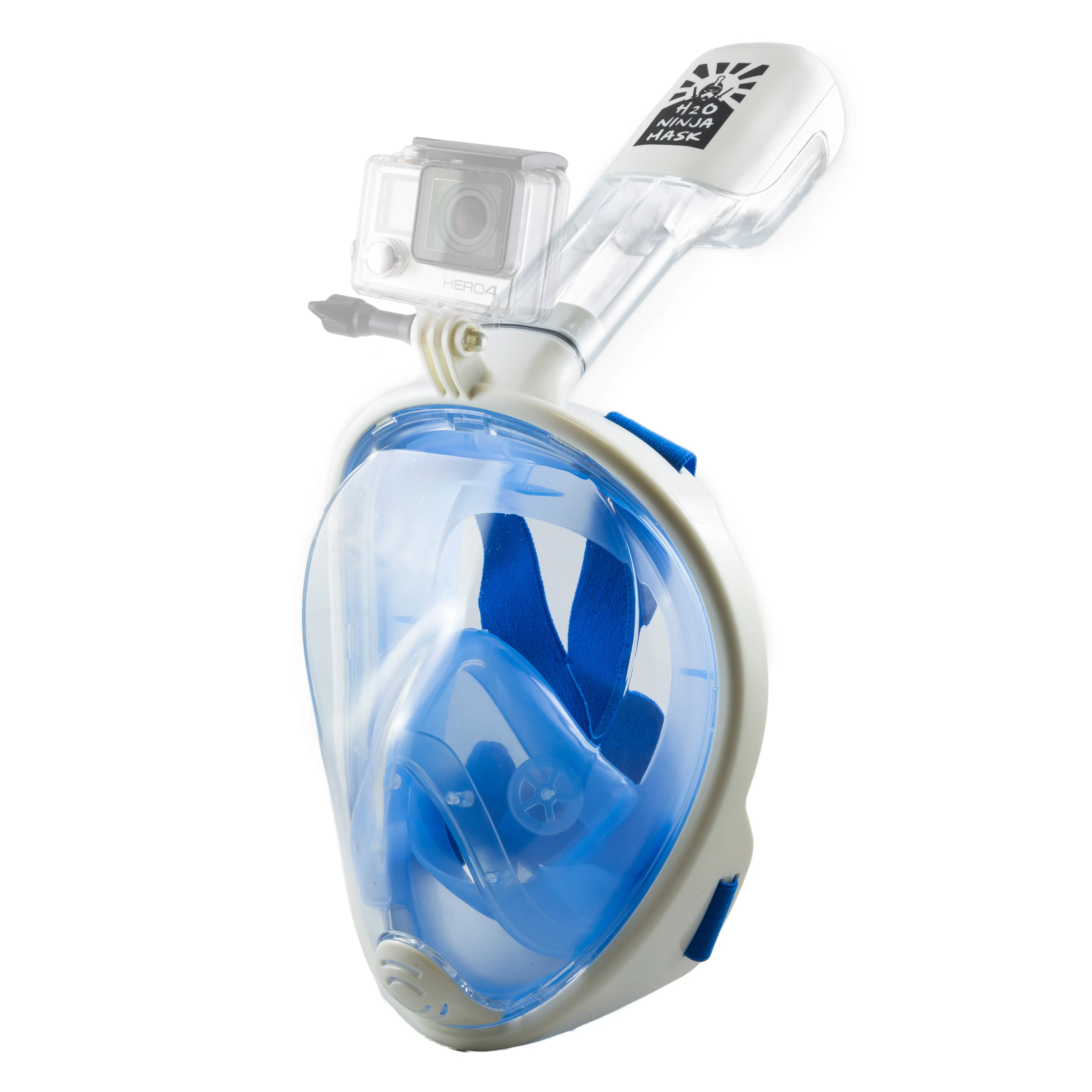 H2O Ninja Mask Full Face Snorkel Mask + Gopro Mount - Blue | Fitness ...