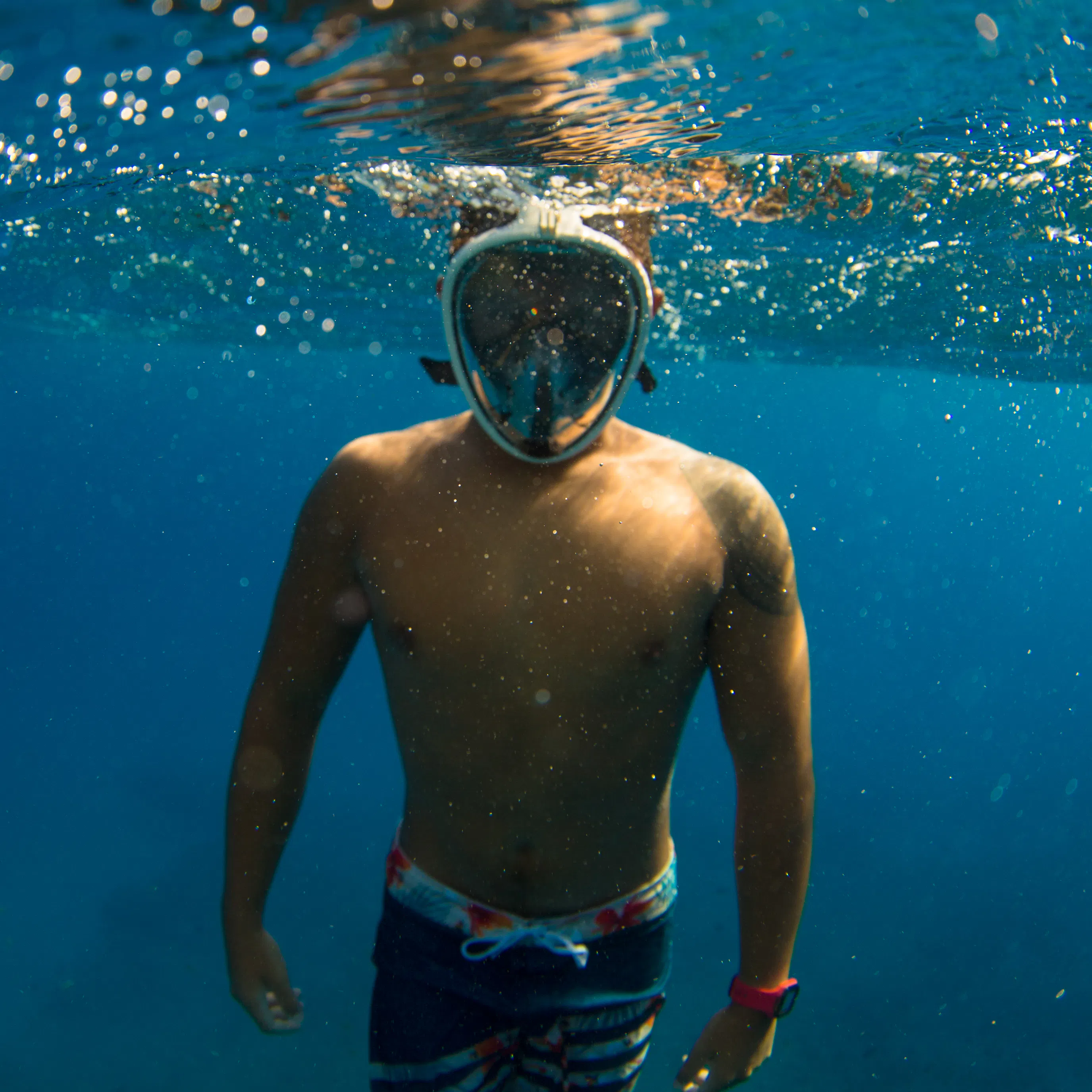 H2O Ninja Mask Full Face Snorkel Mask + Gopro Mount - Blue | Fitness ...