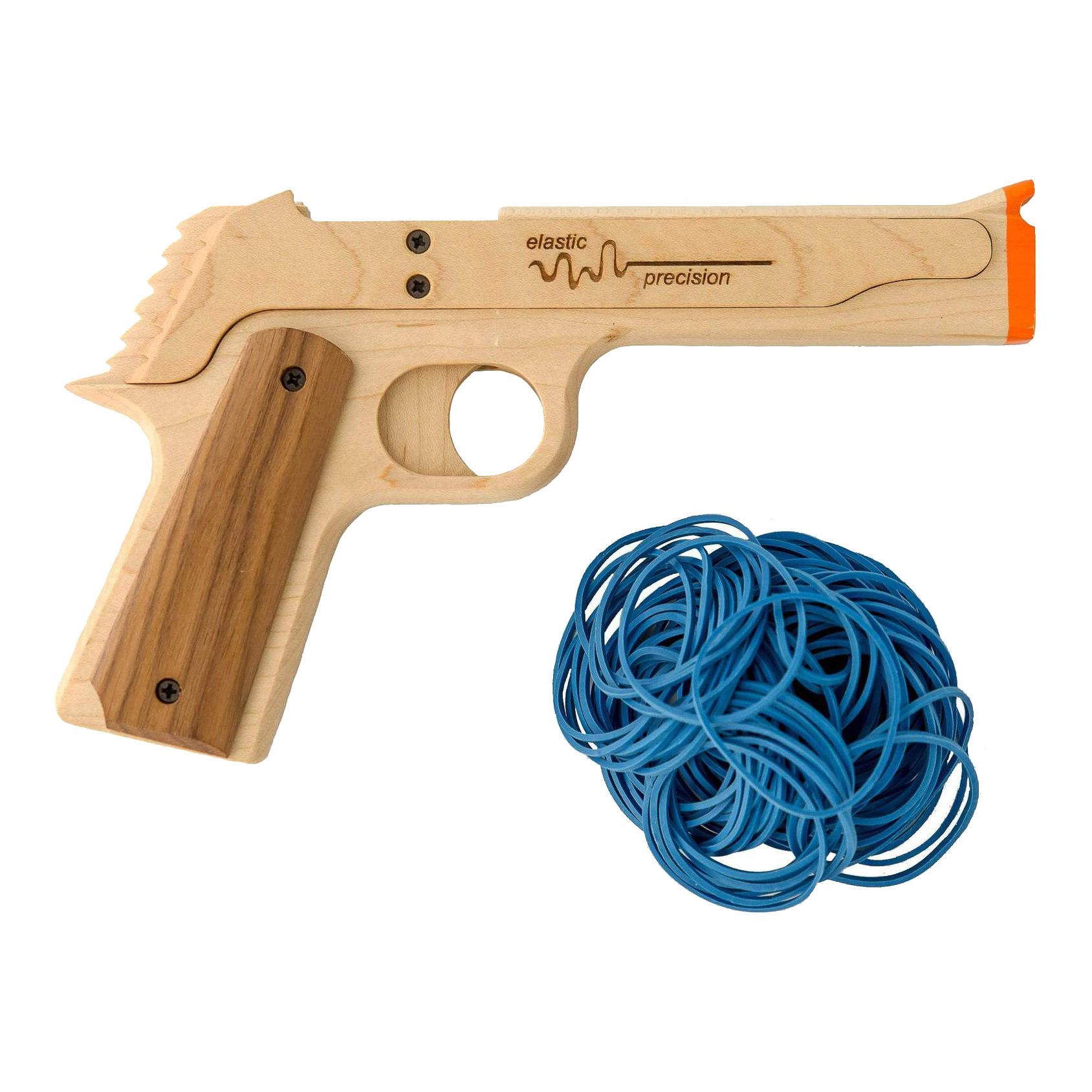 Elastic Precision Model 1911 Rubber Band Gun Maple with Walnut Grips Games Huckberry