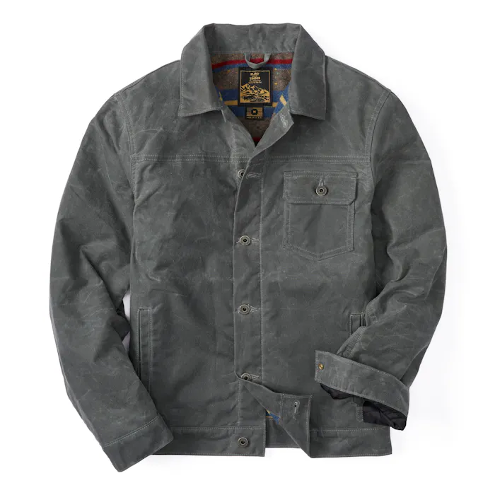 Flint and Tinder Wool-Lined Waxed Trucker Jacket | Huckberry
