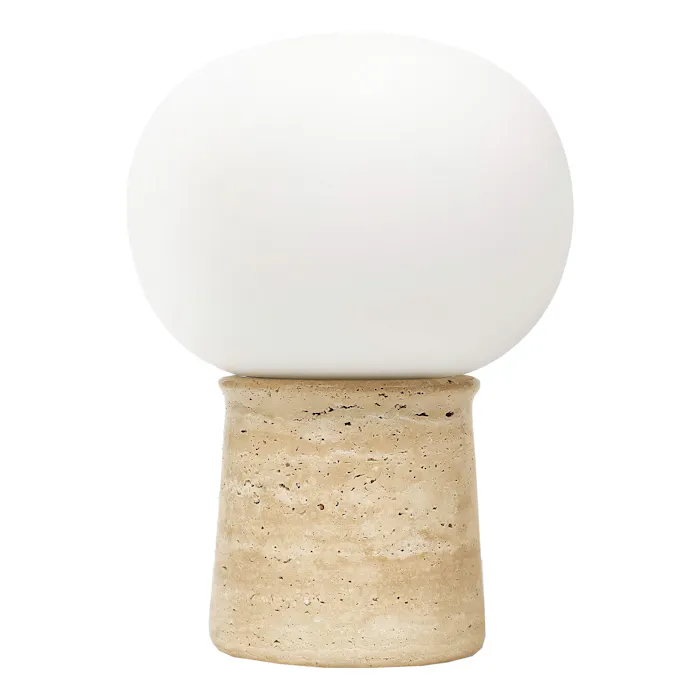 Brightech Neptune Travertine Stone LEDTable Lamp | Huckberry