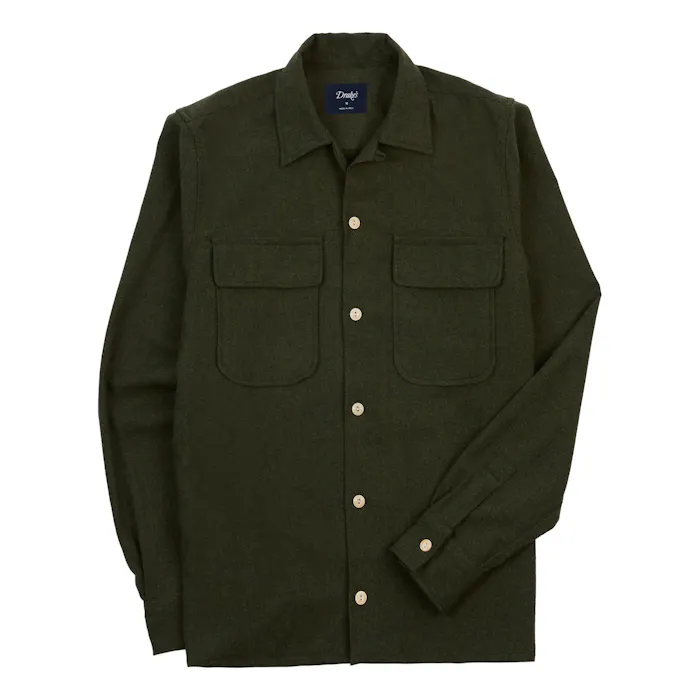 Drake's Wool Camp Collar Work Shirt | Huckberry